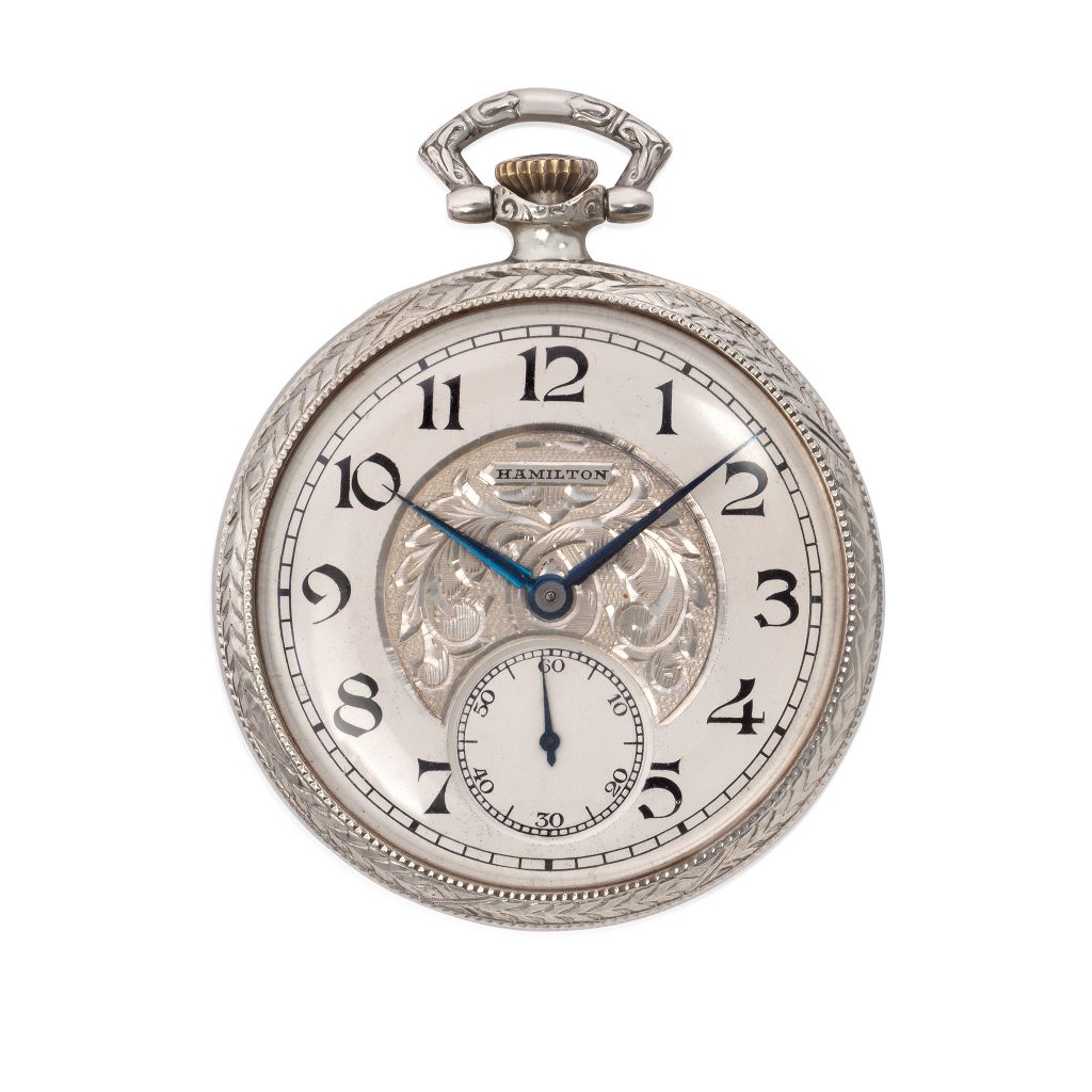 Hamilton, 14k “Byron” Case Style Sterling Silver Dial High-Grade Cal ...